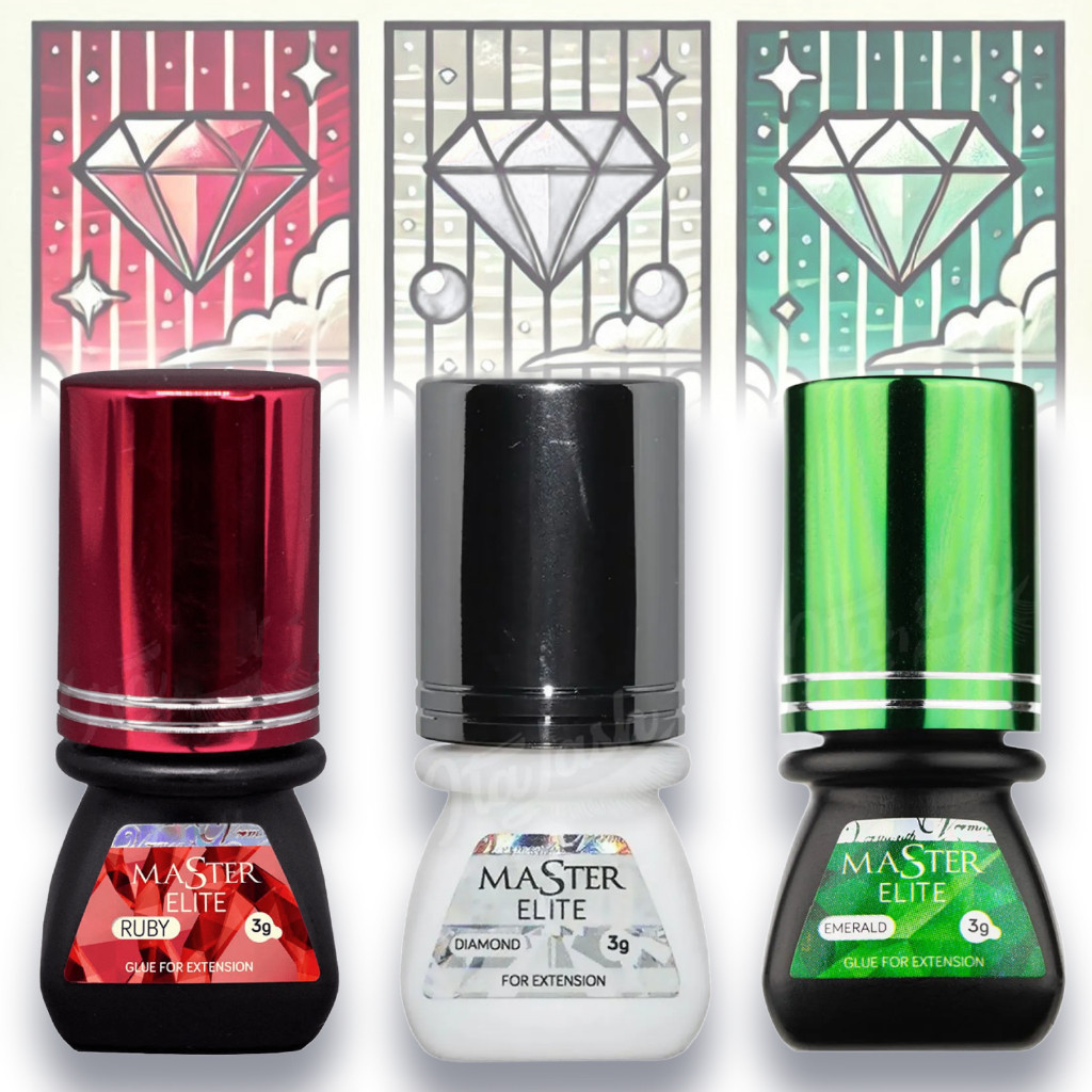 Cola para extensão de pestanas Master Elite RUBY DIAMOND EMERALD 3g | Shopee Brasil
