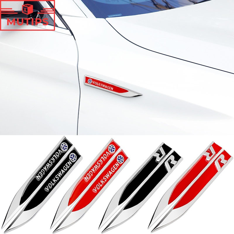 Fender Volkswagen 2 Pçs 3D Metal Logotipo Do Carro Lâmina Mk4 Mk7 MK3 ...