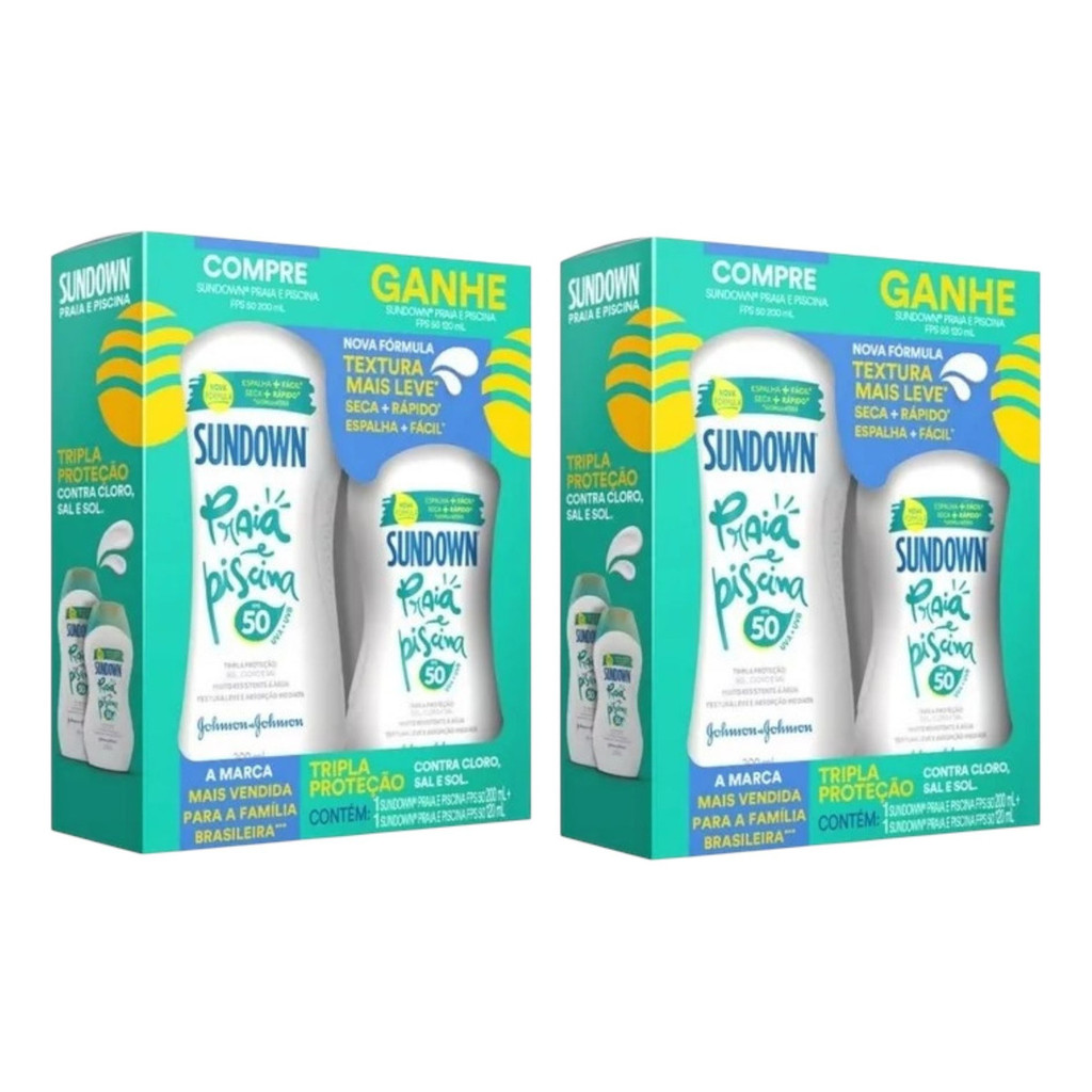 2 Kits Protetor Solar Sundown Fps 50 200ml + Fps 50 120ml | Shopee Brasil