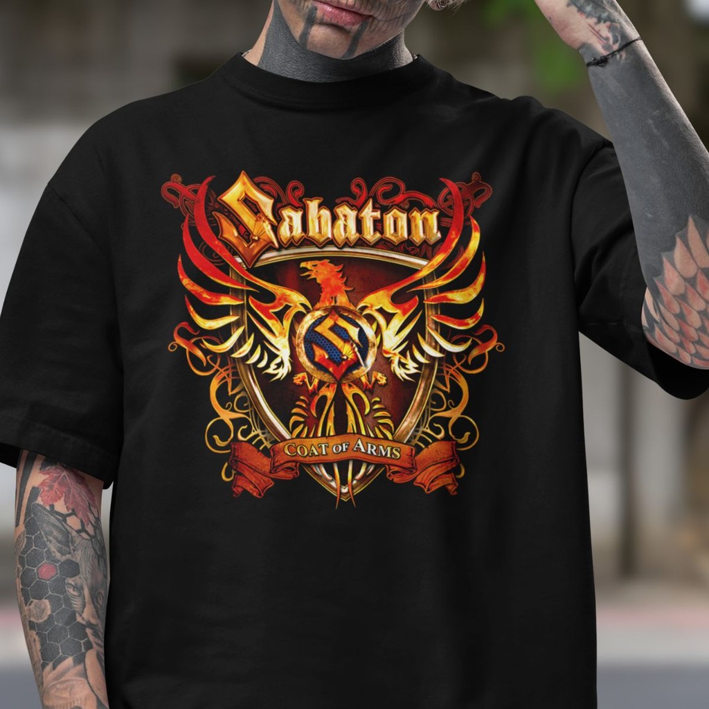 Camiseta Sabaton Unissex Power Metal Coat Of Arms Uprising Midway Show ...