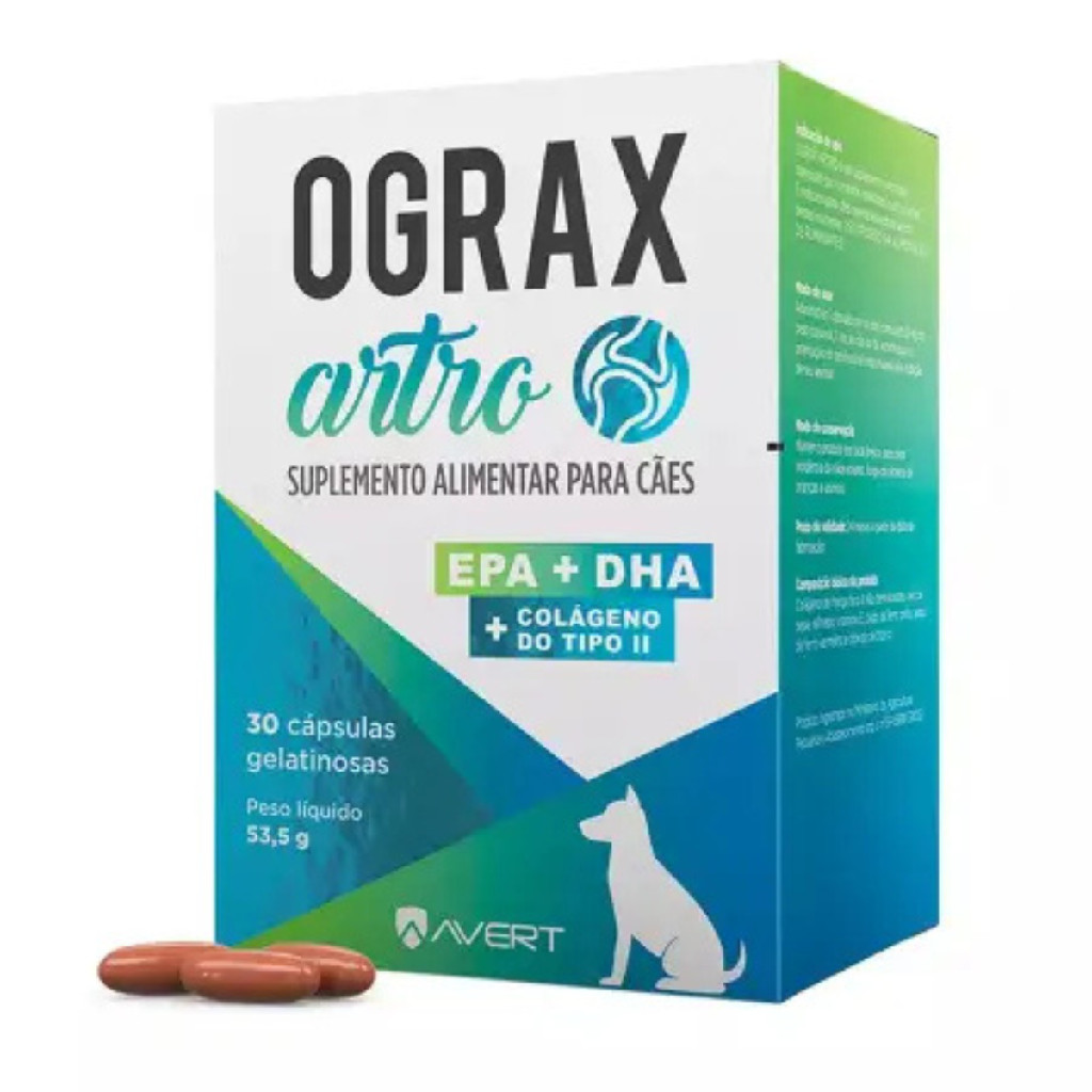 Ograx Artro 20 Suplemento Cães e Gatos 53,5g 30 Capsulas | Shopee Brasil