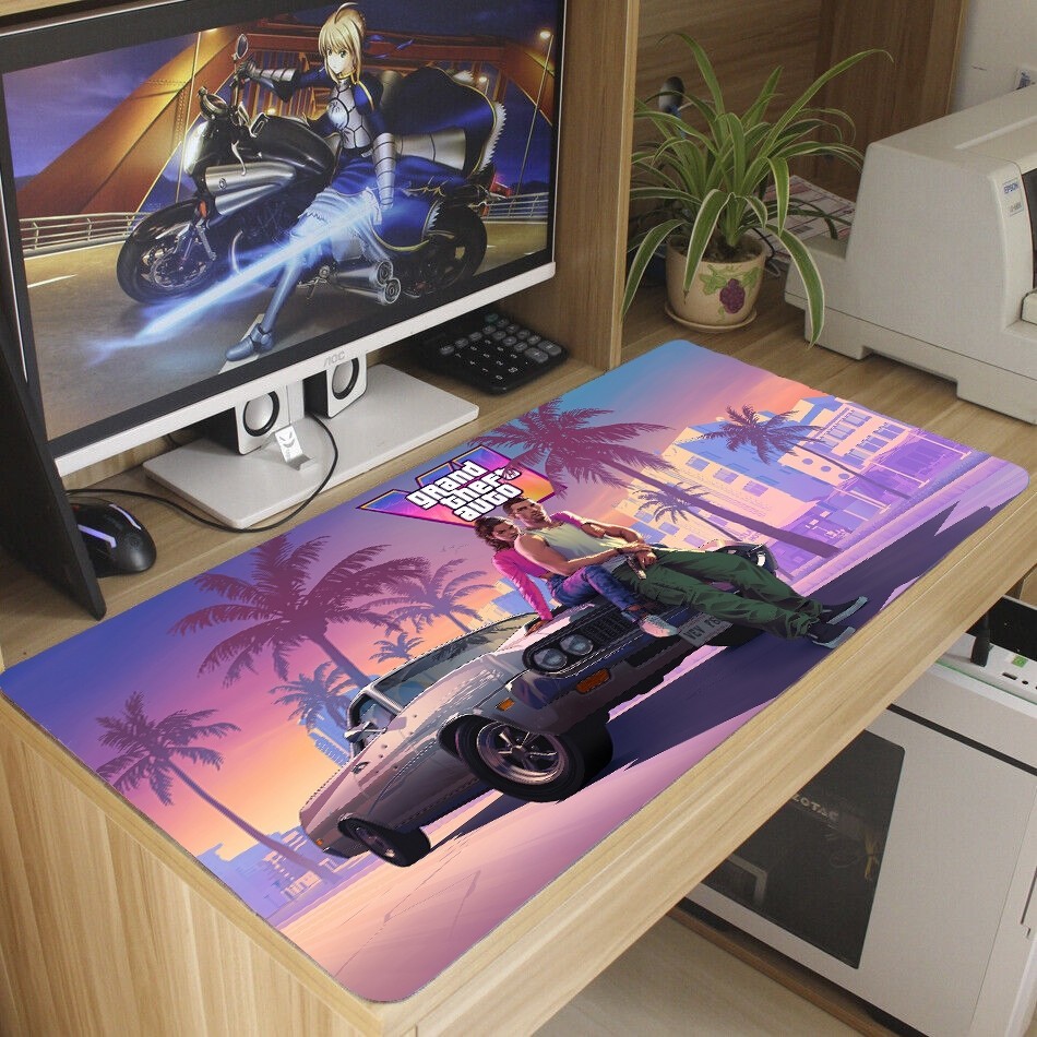 Mouse pad GTA 6 Antiderrapante diversas estampas 80x35 M528 | Shopee Brasil
