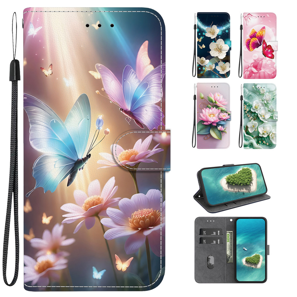 Samsung Galaxy S21 S20 FE S10 S9 S8 Plus Note10 Lite Nota 20 Ultra 10 9 Pro 4G 5G Borboleta Flor ...