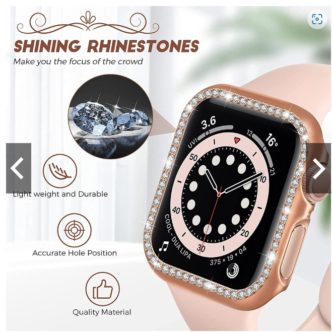 capa case bling brilho para smartwatch apple watch series 1/2/3/4/5/6/7 ...