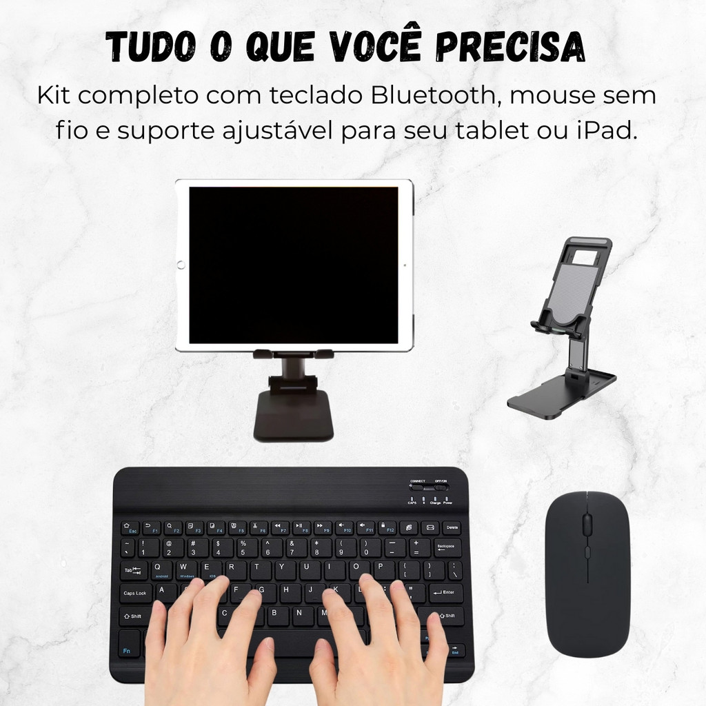 Teclado + Mouse Sem Fio + Suporte Para Tablet Vaio TL10 10.4 Polegadas ...