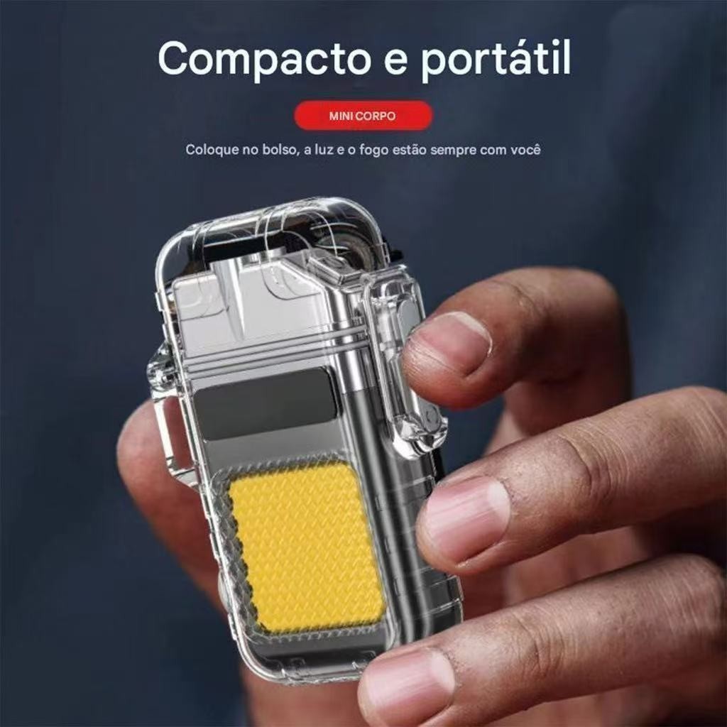 Isqueiro Portátil Recarregável USB com Luz LED – Esqueiro Impermeável e ...