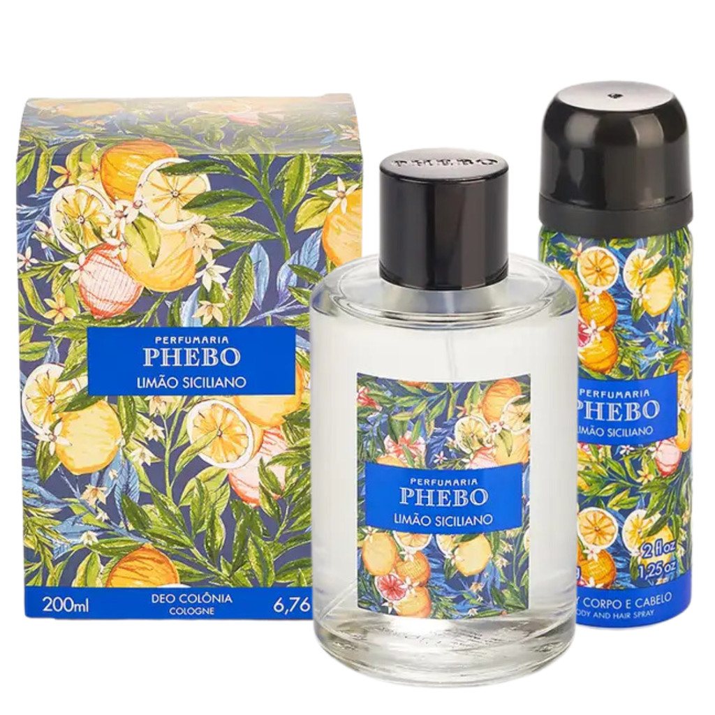 Kit Limão siciliano Colônia Hidratante e Body Splash Phebo | Shopee Brasil