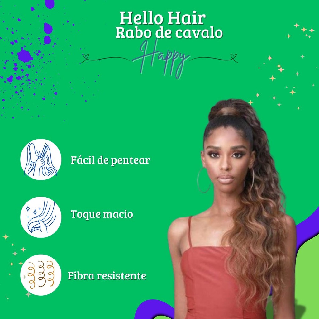 Rabo De Cavalo - Happy - Hello Hair - 140G | Shopee Brasil