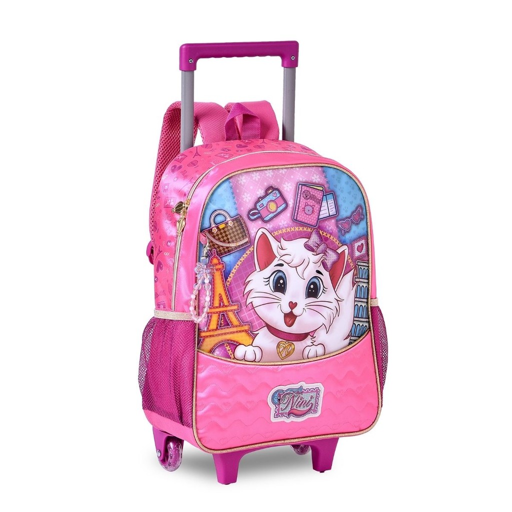 Mochila C/ Rodinhas - Gatinha Nini - Infantil Escolar Disney - Clio ...