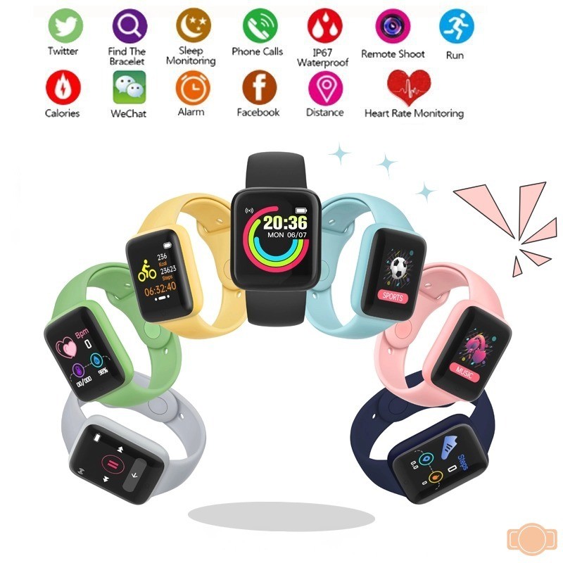 Smartwatch y68 y68s d20 Coloca Foto Na Tela Controle De Música ...