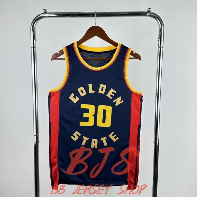 Camisa Hot Press GSW # 30 Stephen Curry 2024-25 Azul Marinho Amarelo ...