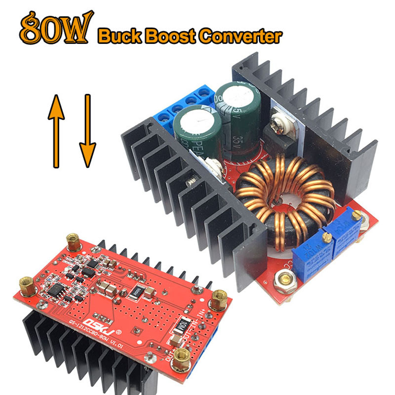 DC CC CV Buck Boost Converter 80W Booster Power-9-35 A 1-35V 80W Placa ...