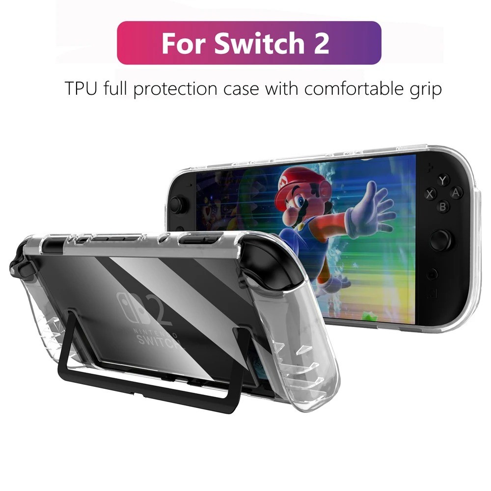 Capa Protetora Transparente TPU Com Aderência Para Nintendo Switch 2 , NS2 , Acessórios De Dura ...