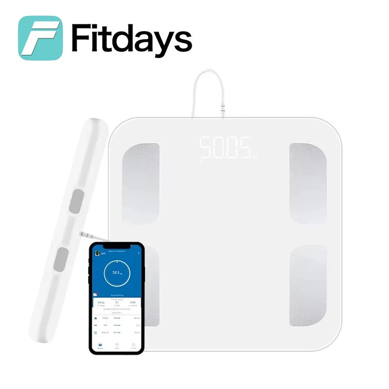 Fitdays Smart 8 Eletrodos Body Fat Weight Scale, Escala De Bioimpedância Humana, Escala De ...