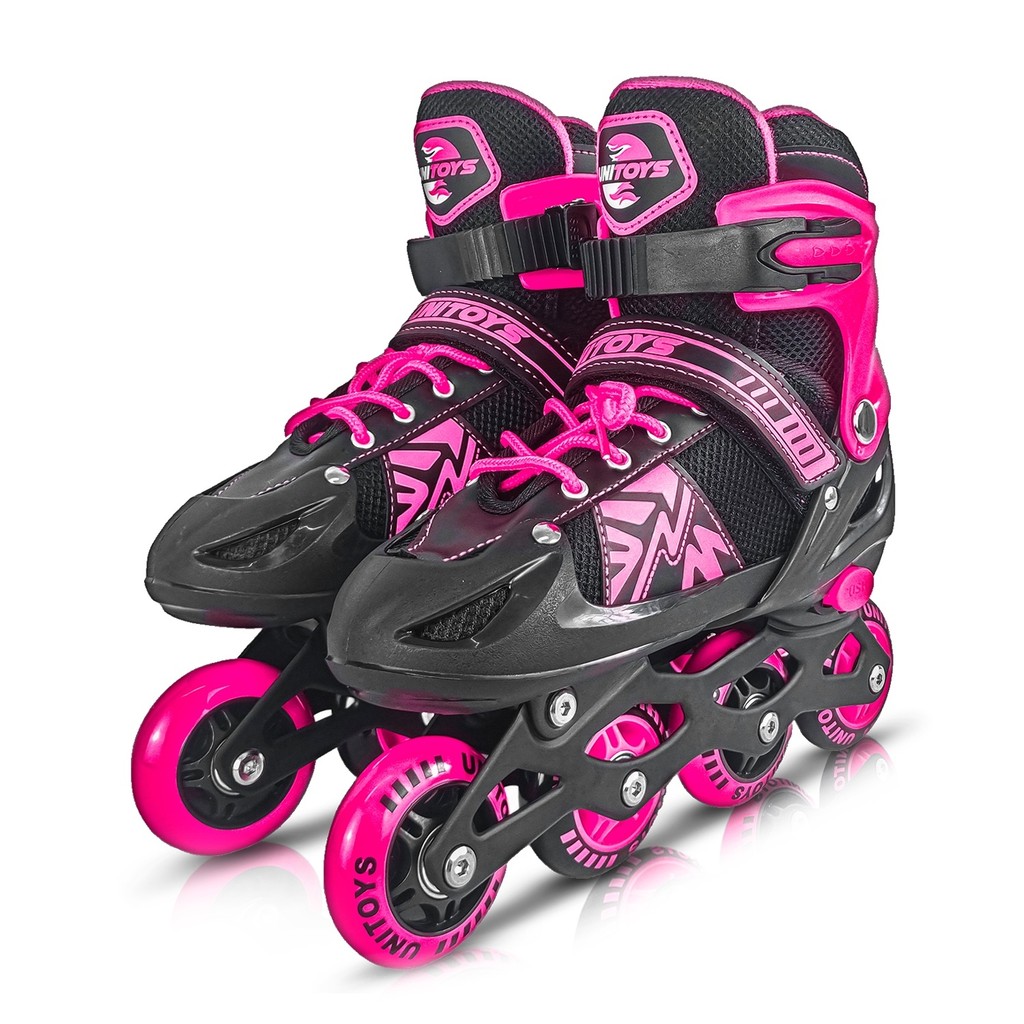 Patins Rosa Roller Ajustável Infantil Juvenil Para Meninas 4 Rodas Em ...