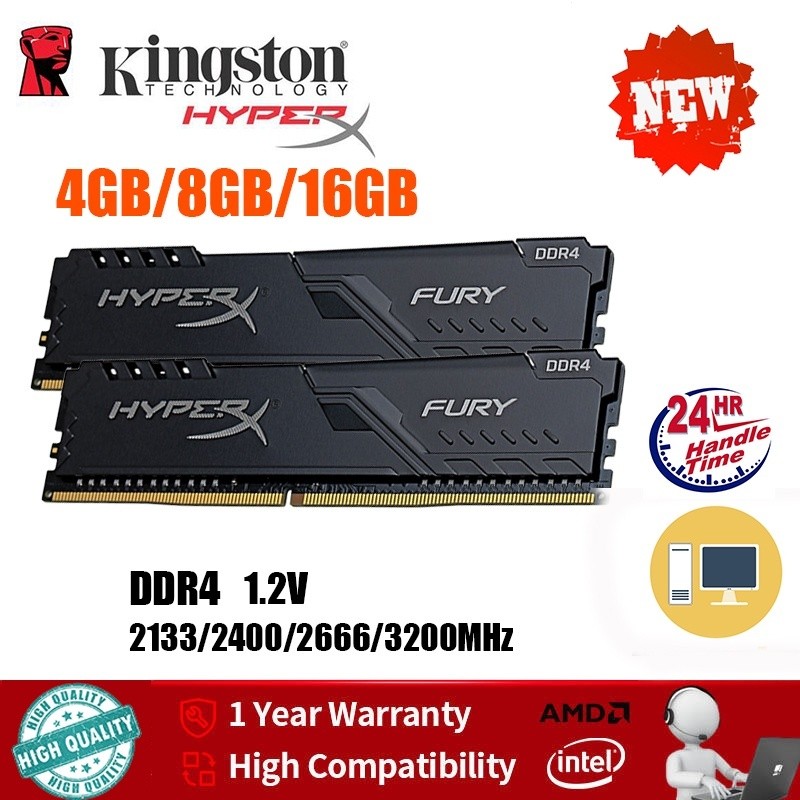 Envio Rápido 】 Kingston Hyperx DDR4 4GB/8GB/16GB Memória Desktop RAM DDR4 DIMM 2133/2400/2666 ...