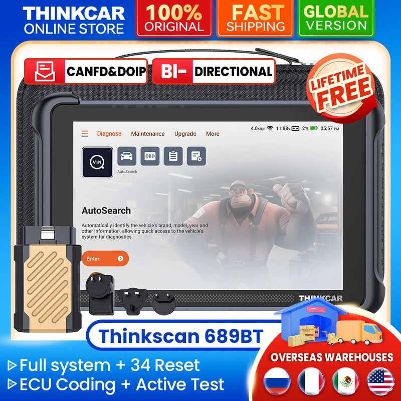 THINKCAR Thinkscan 689BT Ferramentas de diagnóstico OBD2 Sistema ...