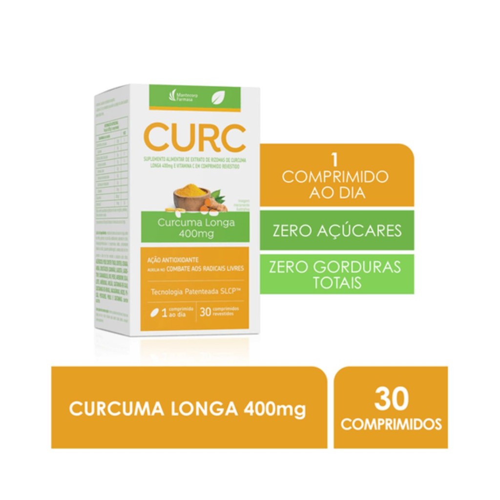 Curc Com 30 Comprimidos Revestidos 400mg - Mantecorp | Shopee Brasil