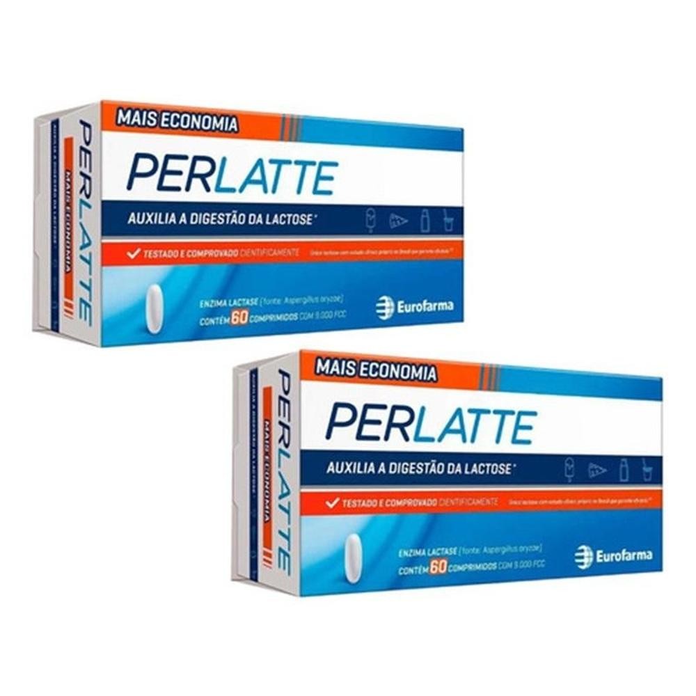 Kit 2 Enzima Lactose Perlatte Enzima Lactase 60 comprimidos | Shopee Brasil