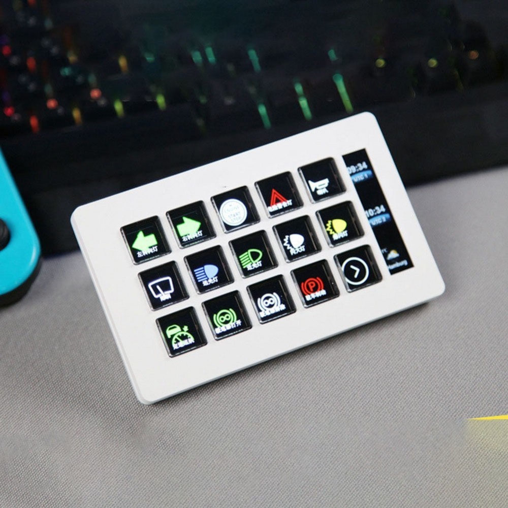 ⚡New 1⚡Customizable Visual for Stream Deck Keyboard with 15 LCD Buttons for Content | Shopee Brasil