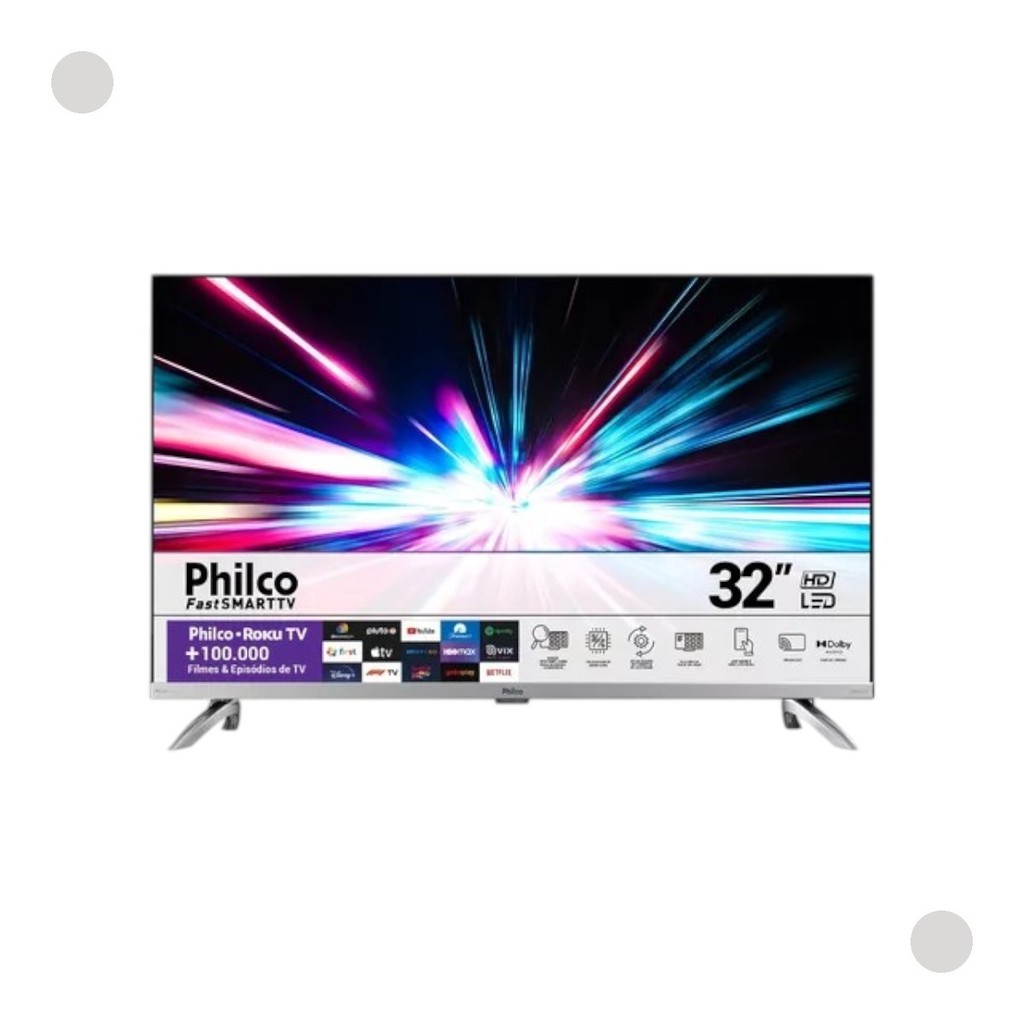 Smart TV 32" PTV32G7PR2CGB Philco LED RokuTv | Shopee Brasil