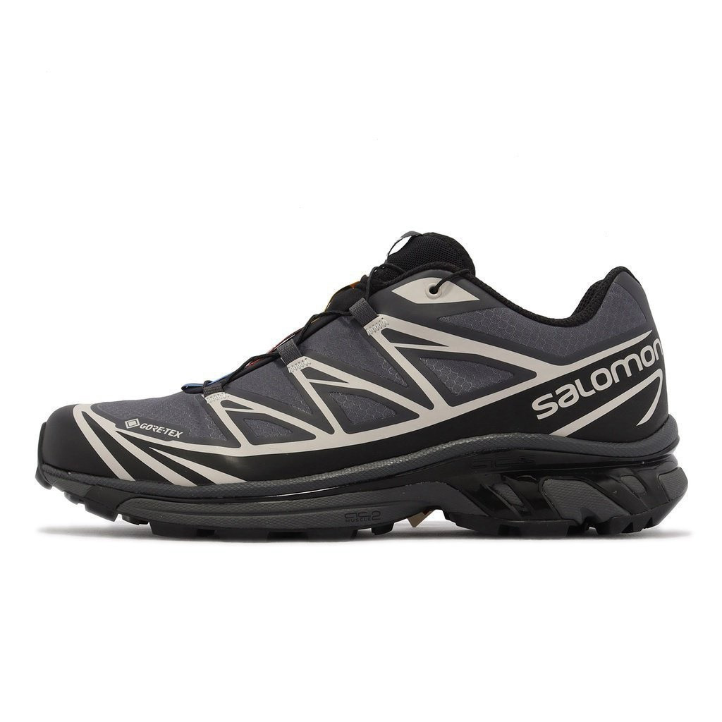 Salomon XT-6 GTX Tênis de Corrida de Cross Country Ebony Black Moon ...