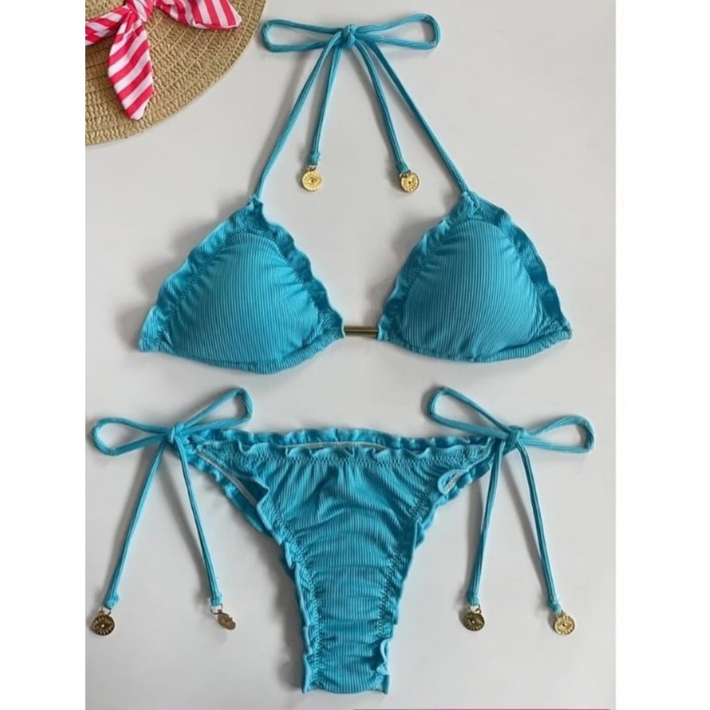 BIQUÍNI MODA VERAO AMARACAO NA LATERAL FRANZIDO EMPINA BUMBUM VERAO ...