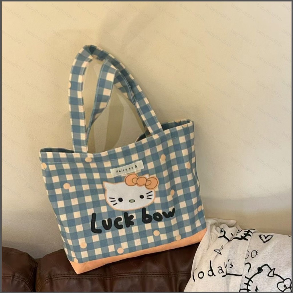 Bolsa De Lona Xadrez Medieval Hello Kitty Para Namorada Compras Grande ...