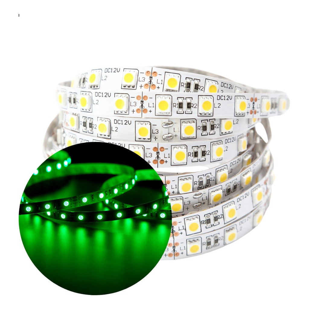 Fita Led 120 Leds/m Verde 6500k 5m 18w/m 12v C/ Fonte 55026 | Shopee Brasil