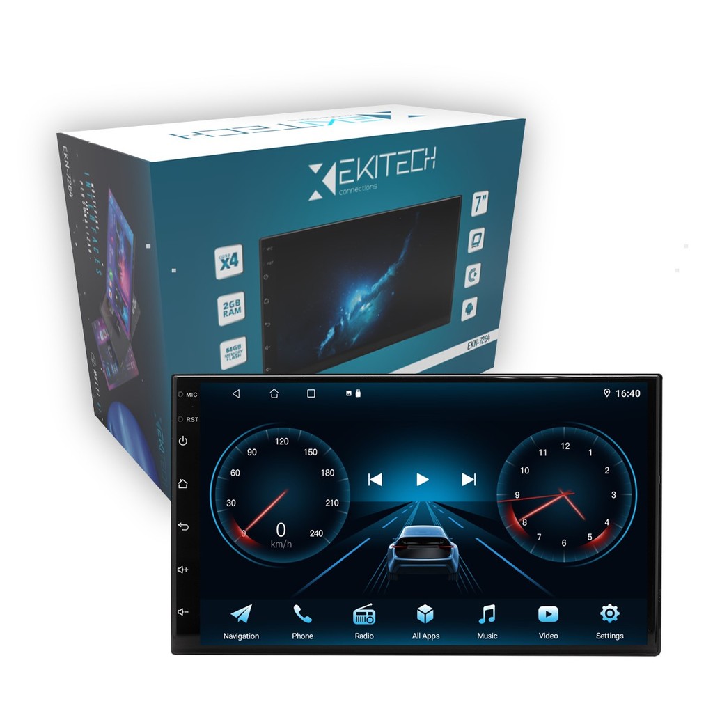 CENTRAL MULTIMIDIA EKITECH UNIVERSAL 7 POLEGADAS ANDROID | Shopee Brasil