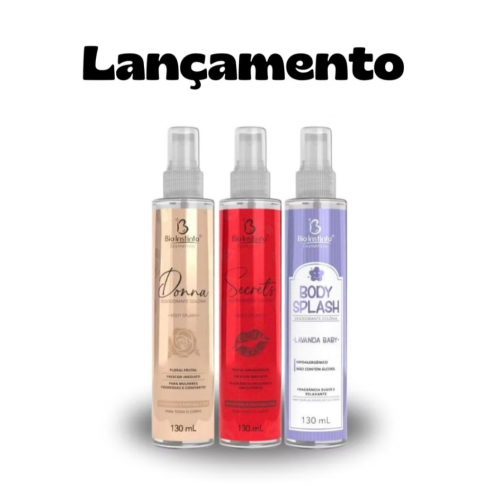 3 UNIS BODY SPLASH Perfume Corporal Desodorante Colônia Bio Instinto ...