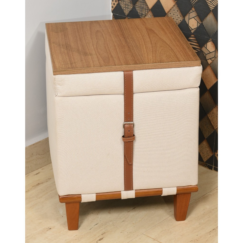 Puff Baú Flex Quadrado Decorativo Para Sala Multifuncional Com Tampo ...