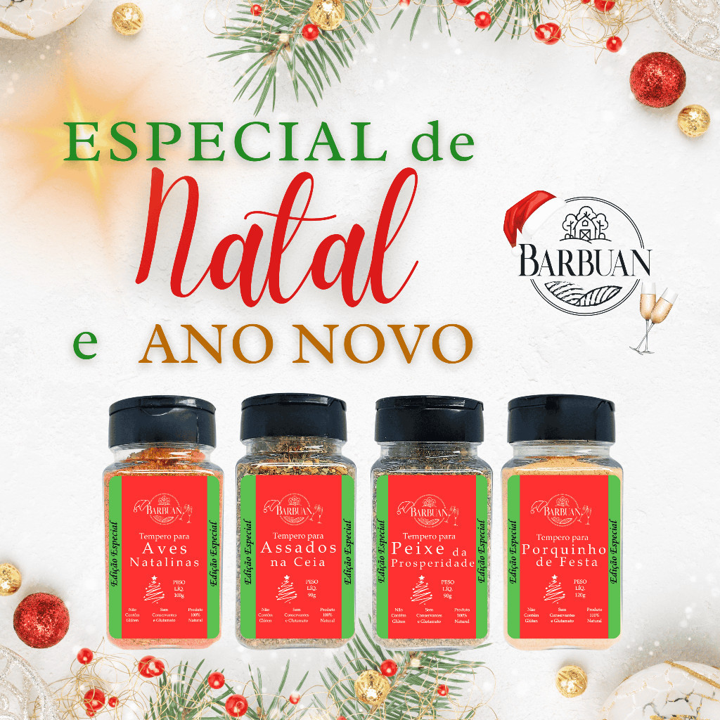 Temperos Naturais Barbuan - Edição Especial: Natal e Ano Novo | Shopee ...