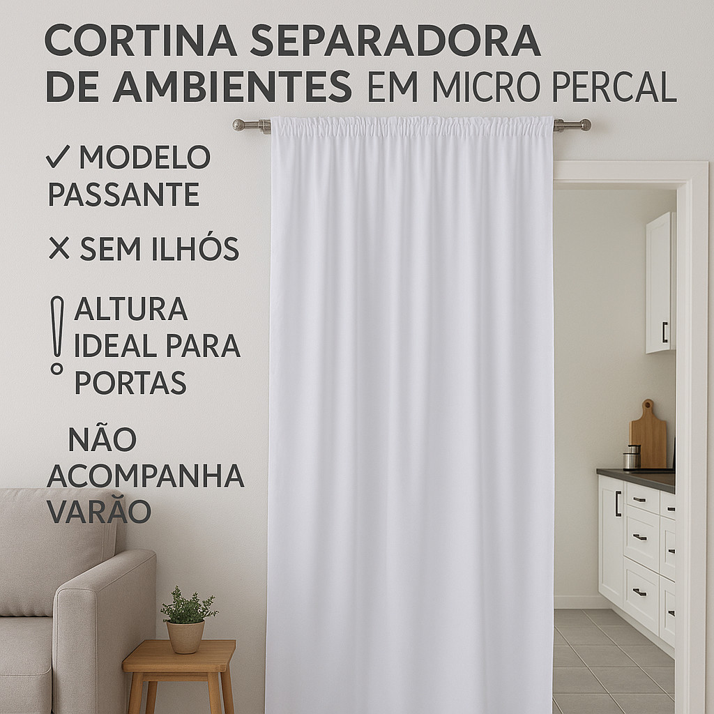 Cortina Avulsa Para Porta Passante | Leve, Macia e Sem Varão ...