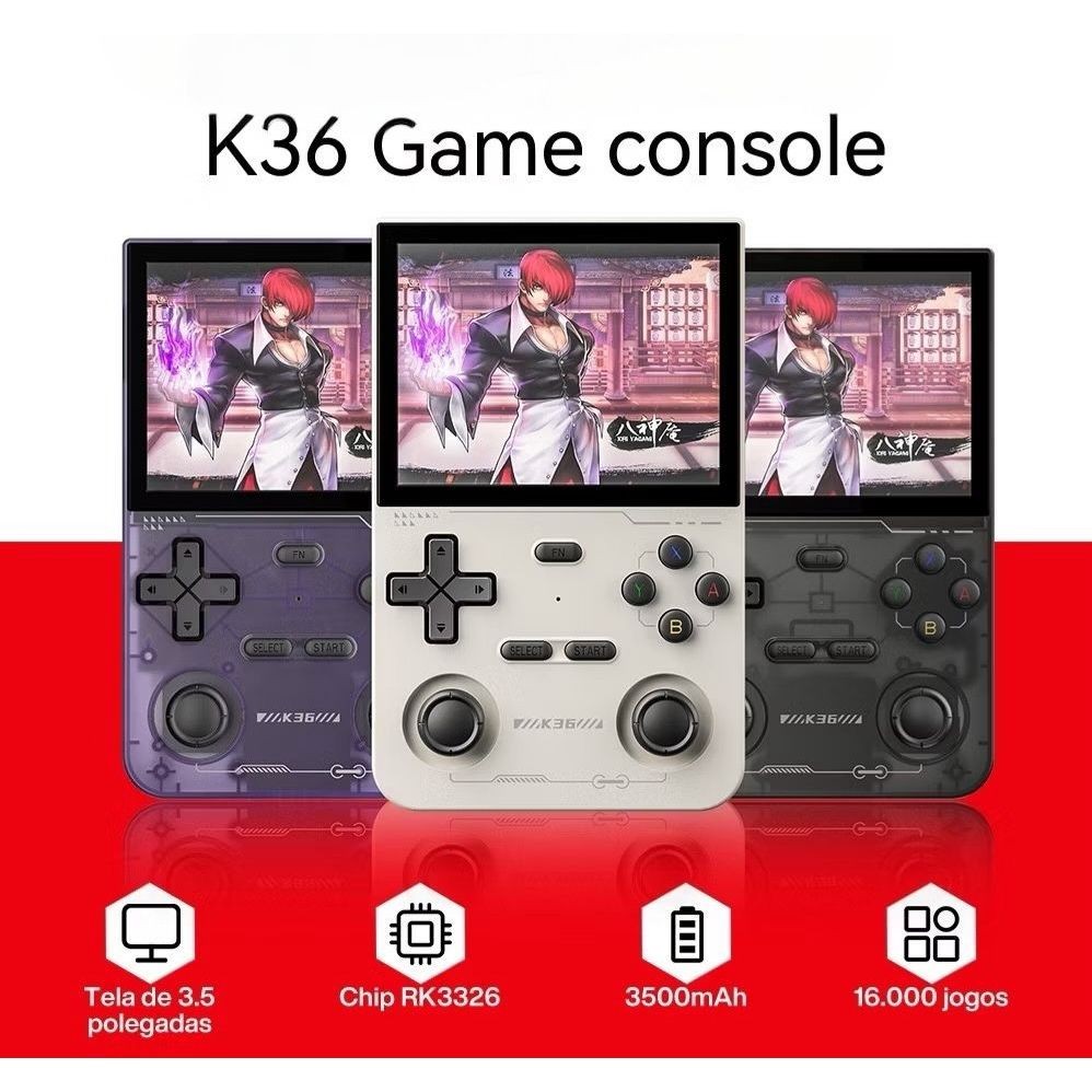 Vídeo Game Portátil R36S + de 15.000 Jogos Console 64g Linux Tela IPS 3.5 Polegadas Handheld ...