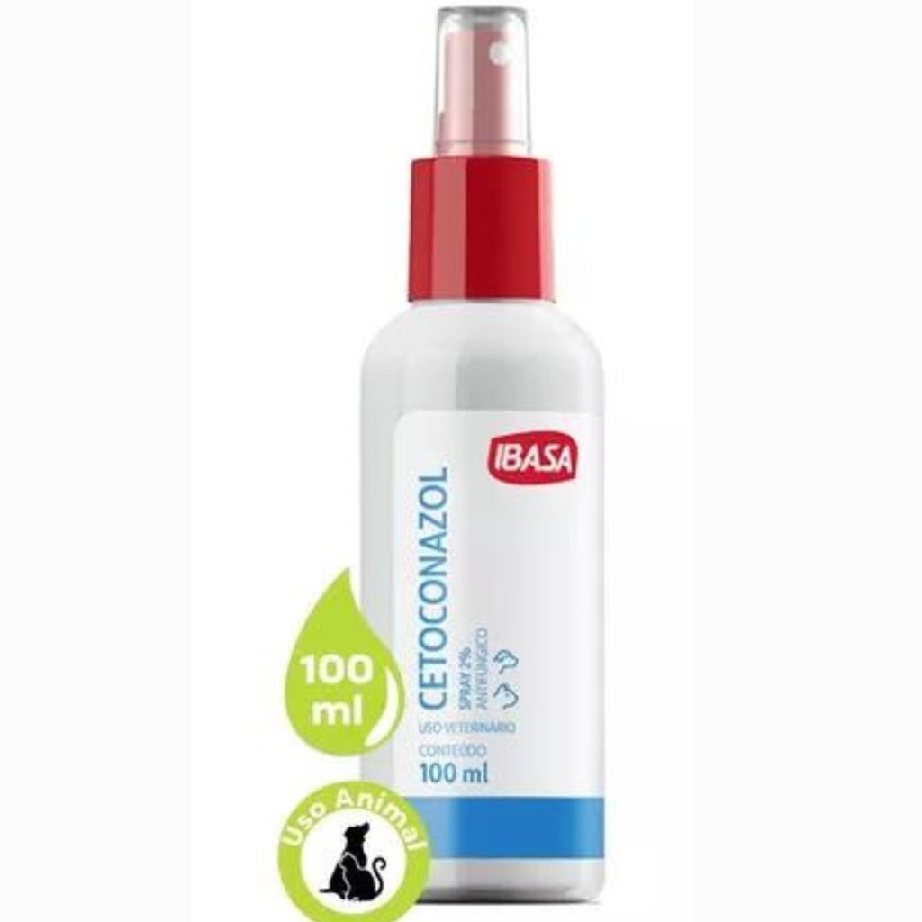 Cetoconazol Spray 2% 100ml Antifúngico Cães E Gatos - Ibasa | Shopee Brasil