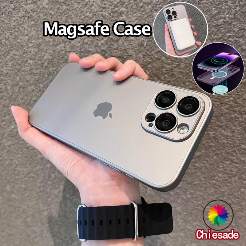 Luxo AG Slim Matte Magsafe Case Para iPhone 16 15 14 13 12 11 Pro Max Plus Suporte Magnético ...