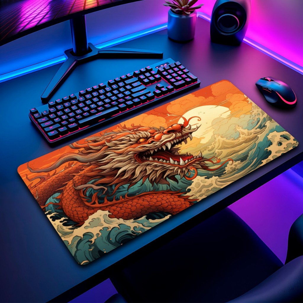 Mouse Pad Dragao Japones Gamer Antiderrapante Grande Diversas Estampas ...