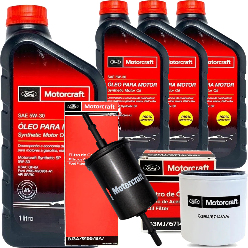 Kit 4 Litros De Oleo 5w30 E Filtro De Oleo Gasolina Motorcraft Ford Ecosport Focus Ka Fiesta ...