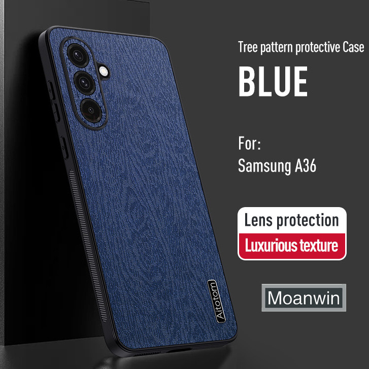 Capa De Telefone De Couro De Casca Fosca Para Samsung A05 A15 A25 A35 A55 A16 A26 A36 A56 A60 À ...