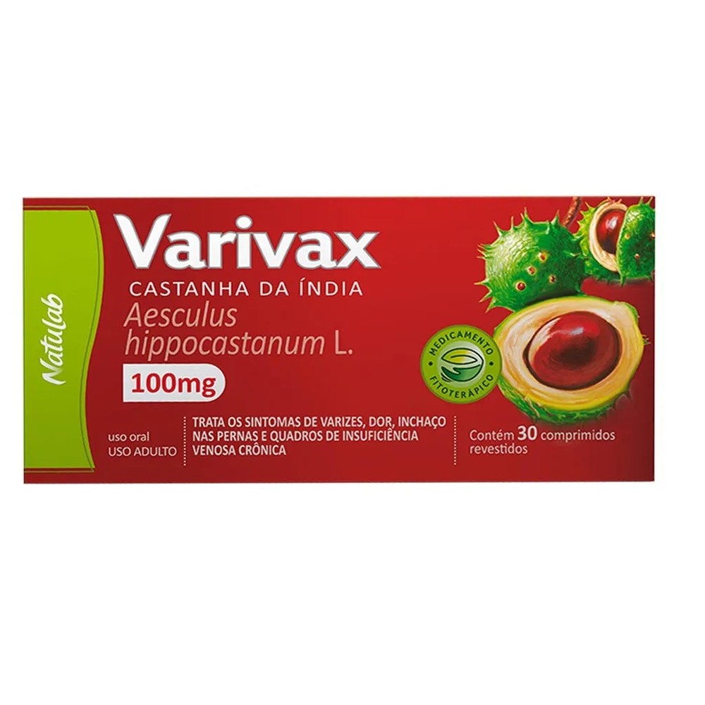 Castanha Da Índia Varivax 100mg Com 30 Comprimidos - Natulab | Shopee Brasil