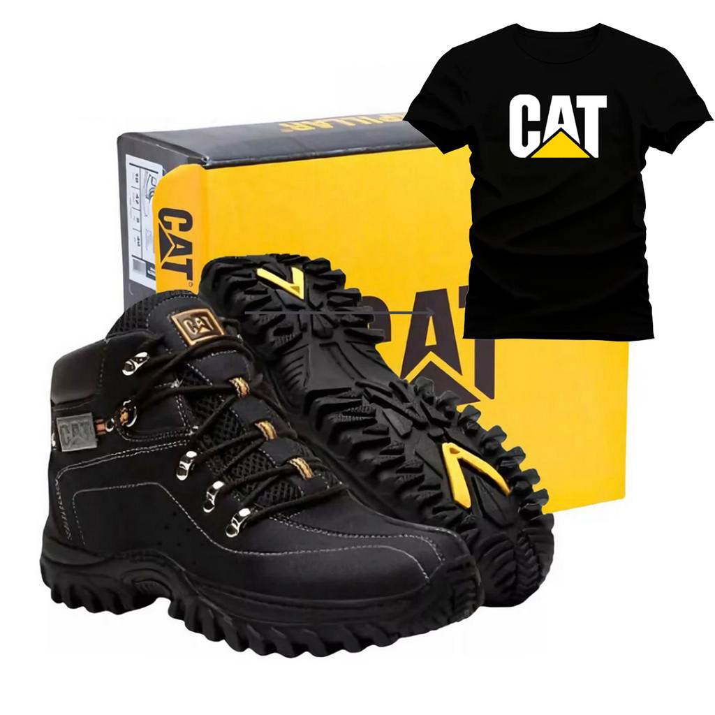 Bota Masculina CAT de Trilha e Trabalho com Chaveiro Kit Coturno CAT e ...
