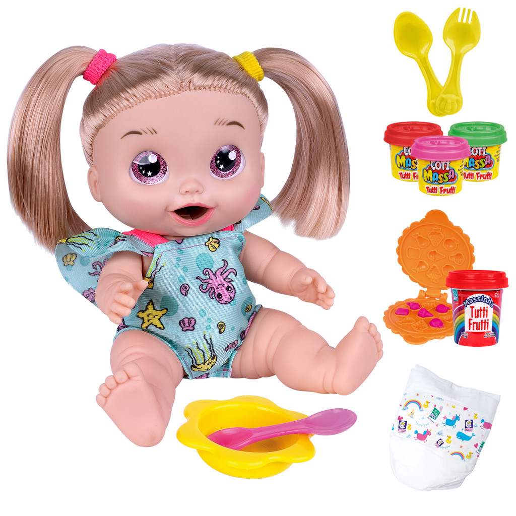 Kit Boneca Comidinha Baby Kitchen Alive Come e Faz Caquinha + Kit ...