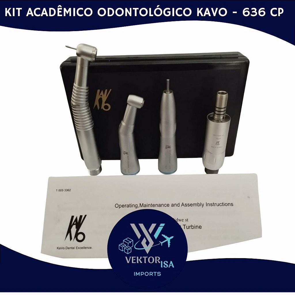 KIT ACADEMICO ODONTOLOGICO KAVO SÉRIE 636 CP COM LED - IRRIGAÇÃO ...