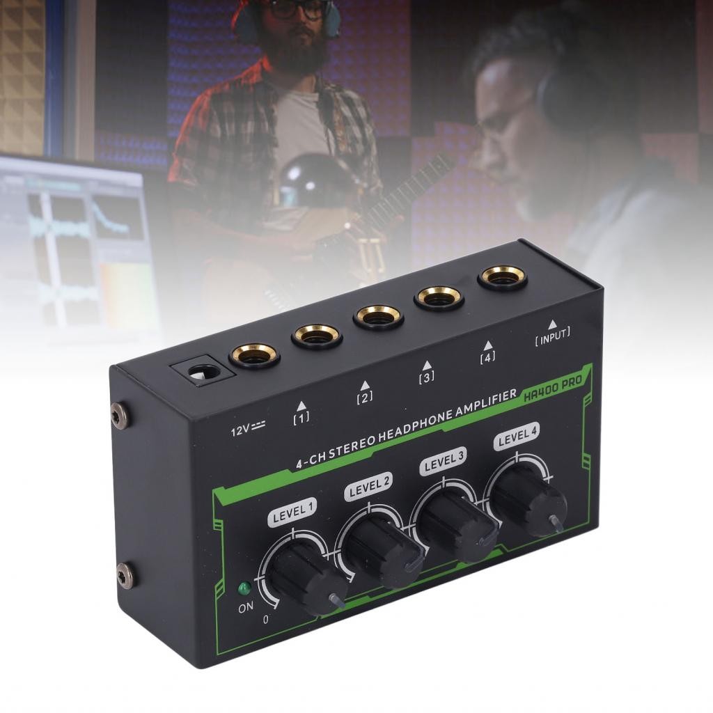 Headphone Mixer Amp 1 in 4 Out Noiseless Channel Amplifier with RGB ...