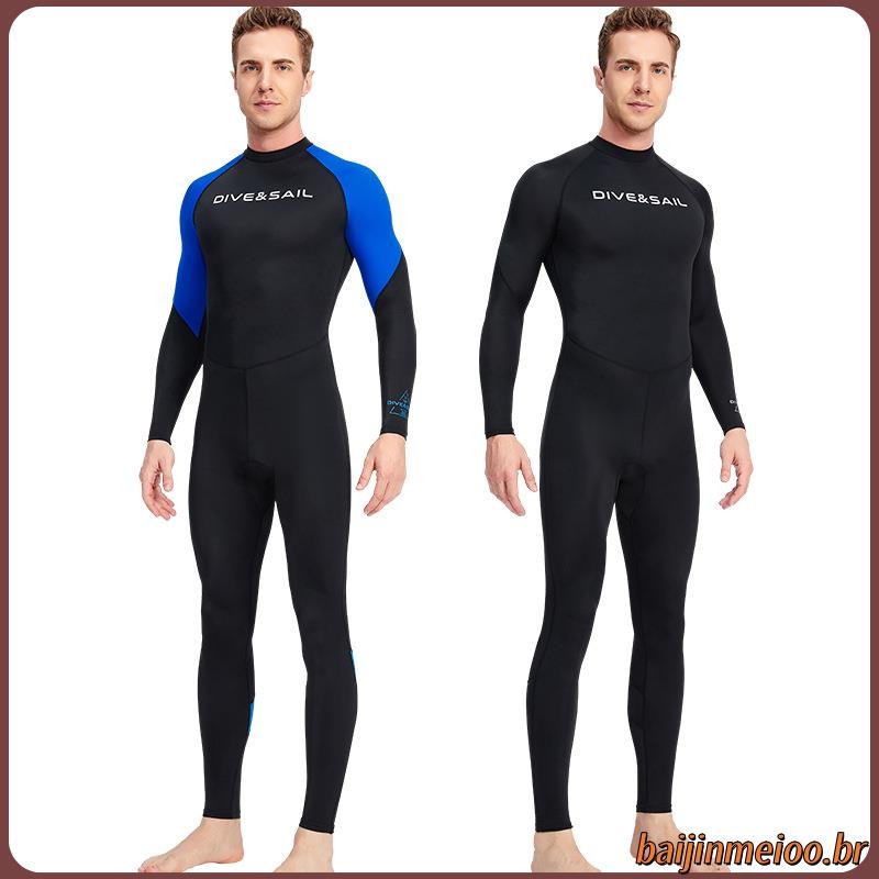 Fato De Mergulho Homem Manga Longa Protetor Solar Roupas Pele ...