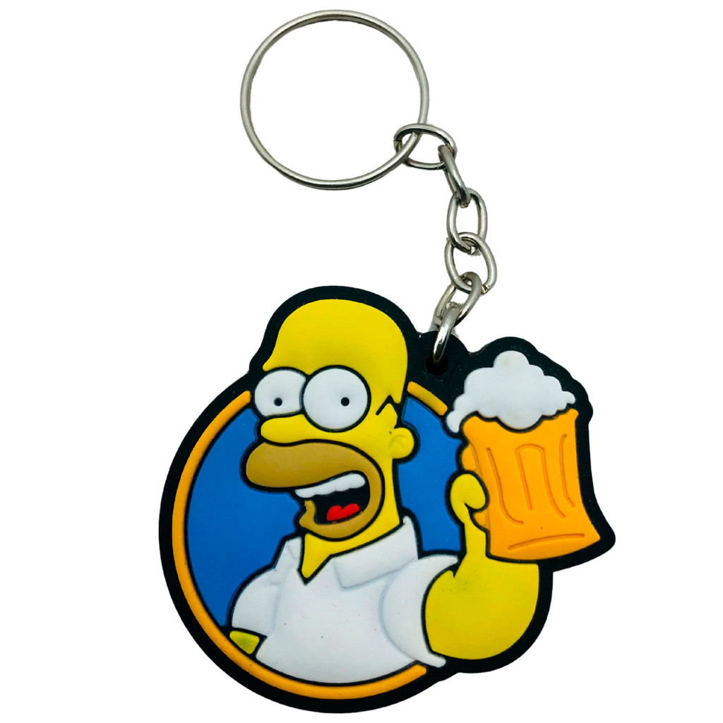 Chaveiro Emborrachado Homer Simpson Os Simpsons Geek | Shopee Brasil