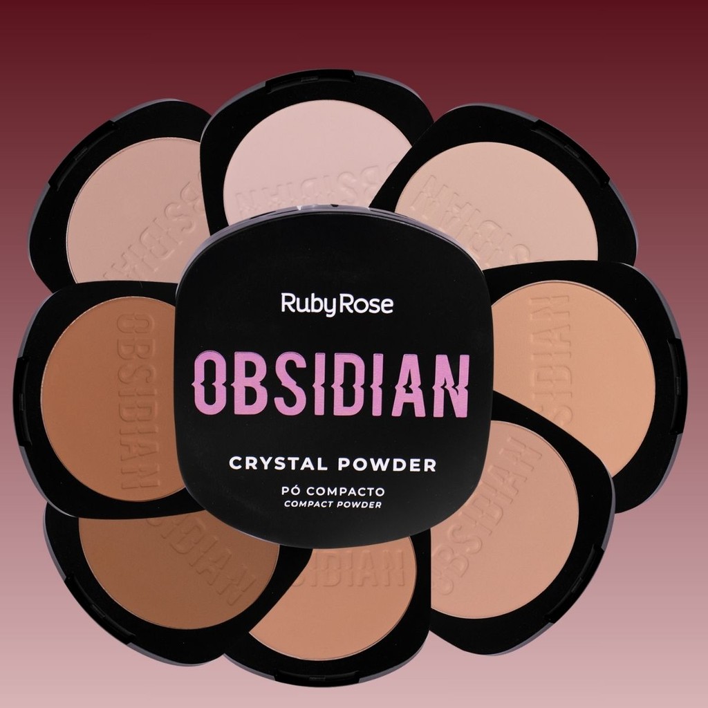 Pó Compacto Obsidian Crystal Powder Ruby Rose | Shopee Brasil