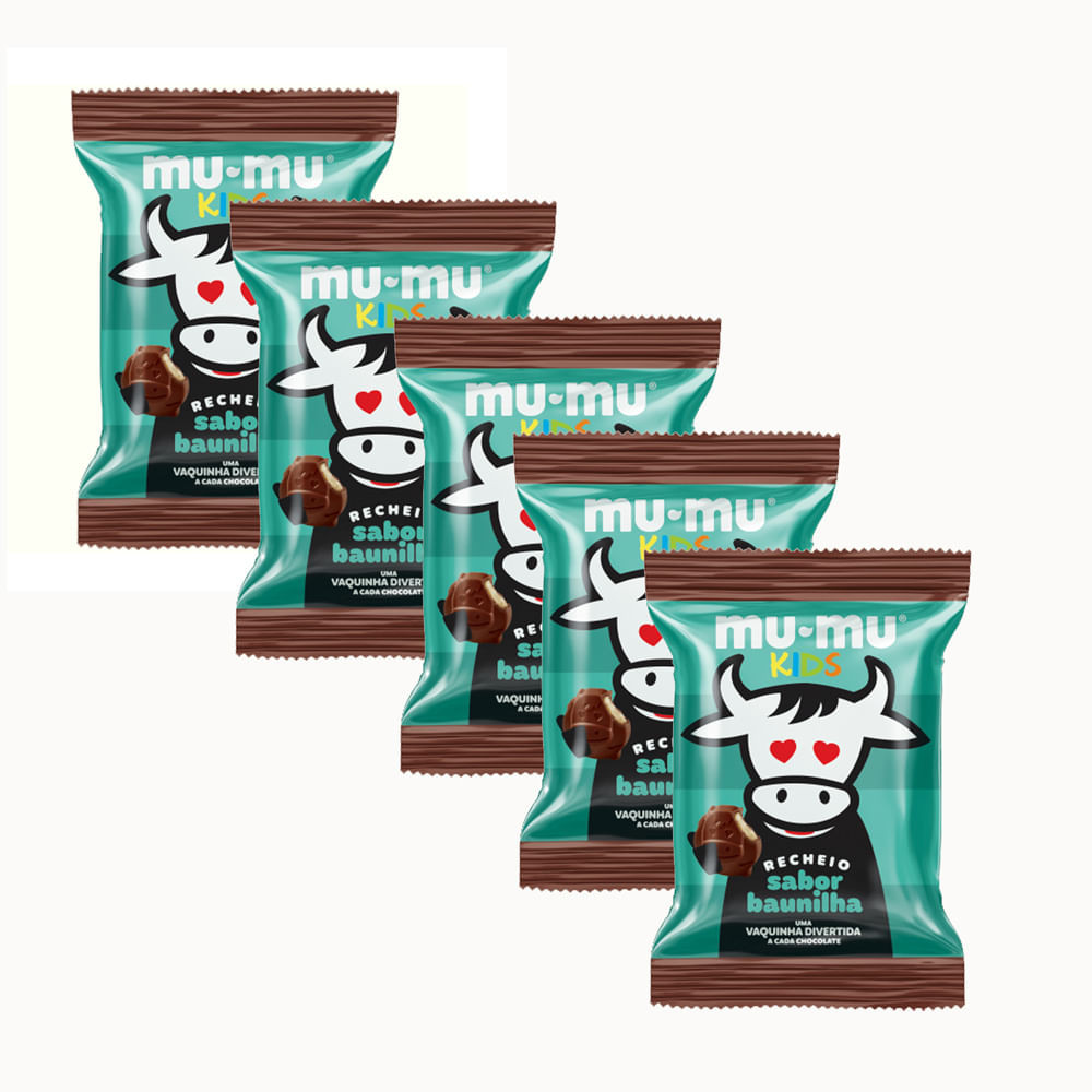 Kit 5 Chocolate Mu-Mu Kids Neugebauer Baunilha 15,6g | Shopee Brasil
