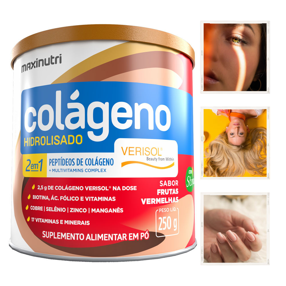 Colágeno Hidrolisado Verisol Tipo 1 Maxinutri 250g Sabor Frutas Vermelhas | Shopee Brasil